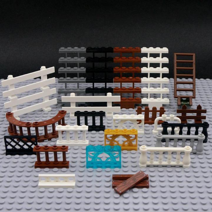 Bricks City Accessories Fence Railing Stairs MOC Mini Figures House ...