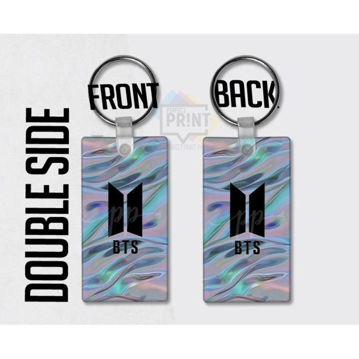 Bts Aesthetic Holographic Logo Keychain | Daraz.pk