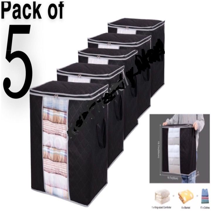 Storage bags pack of 5- storage bags for clothes fabrics- Portable bag ...
