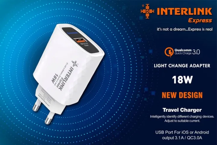 Interlink Express Adapter QC 3.0 – 18W USB Adapter | Daraz.pk