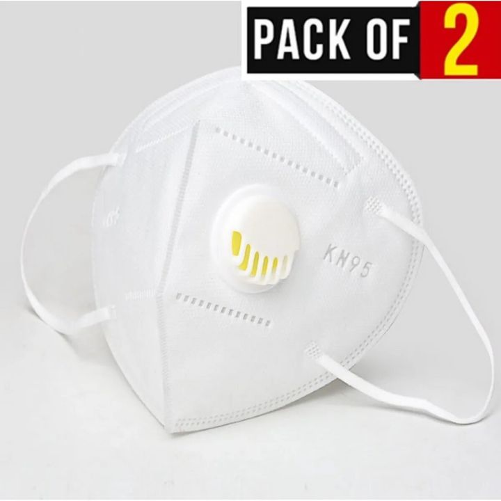 Mango Tech KN-95 Face Mask With Breathing Valve - White (Pack of 2 ...