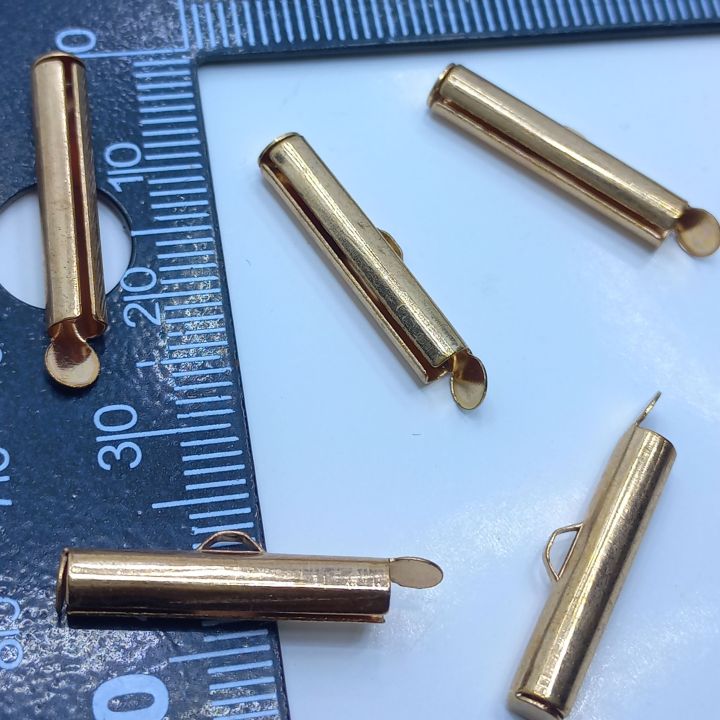 Metal Tube Slider End Caps, Crimp End Clasp, about 25mm, 10Pcs. | Daraz.pk