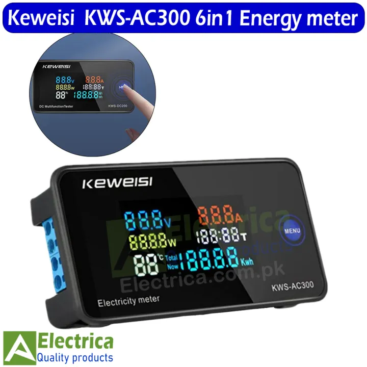 Keweisi KWS-AC300 7 in1 AC 50-300V 100A Digital Display Panel Meter Voltmeter Ammeter Power ...
