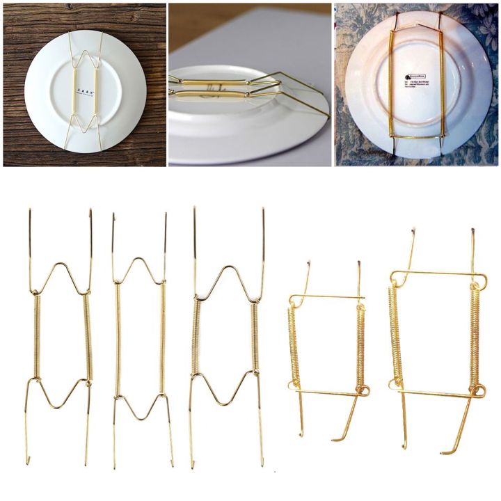 Fashion Stainless Steel Square Spring Holder Wall Display Plate Dish ...