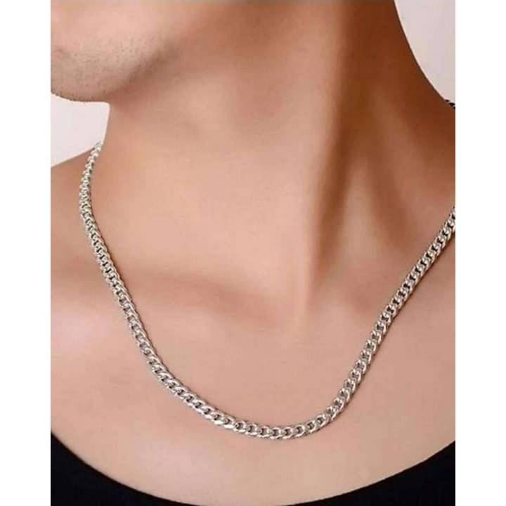 Silver Thin Neck Chain For Men | Daraz.pk