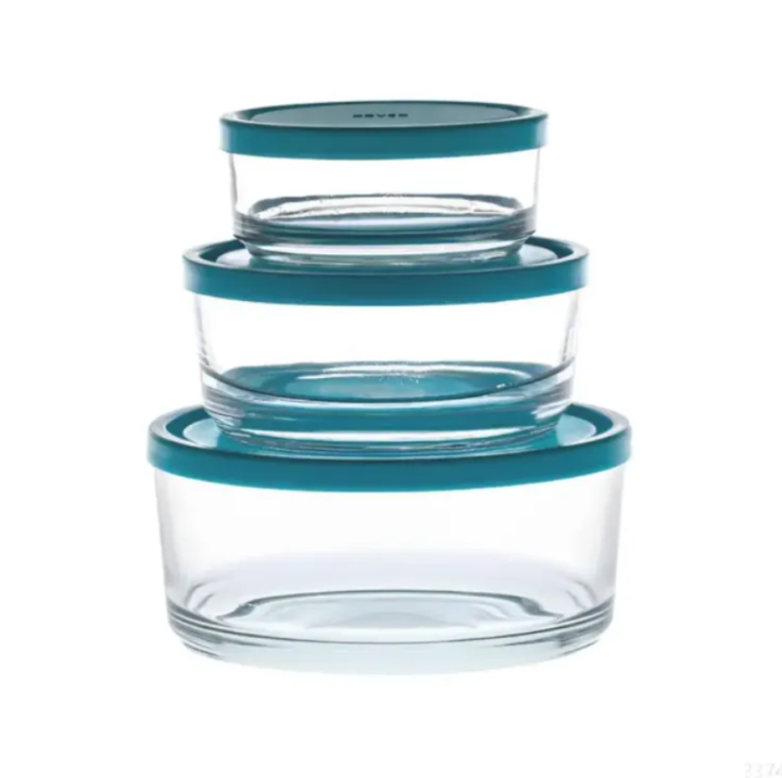 3 pcs glass mixing bowls with airtight plastic lid | Daraz.pk