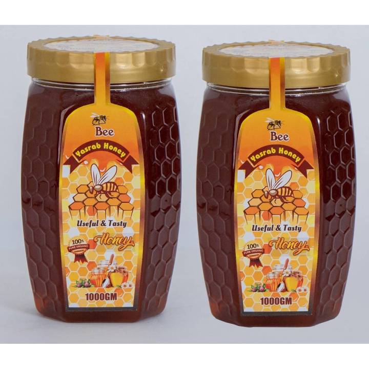 Pack of 2 Jars of 1Kg Natural Bee Honey (Acacia) 100% organic Honey Bee ...