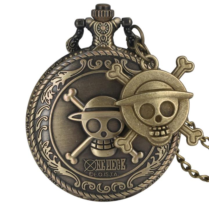 Vintage Pirate Luffy One Piece Quartz Pocket Watch Men's Clock Women's ...