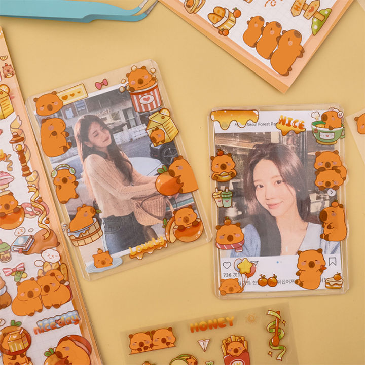 6Pcs Kawaii Capybara Stickers Cute Cartoon Stickers Hand Account Album ...