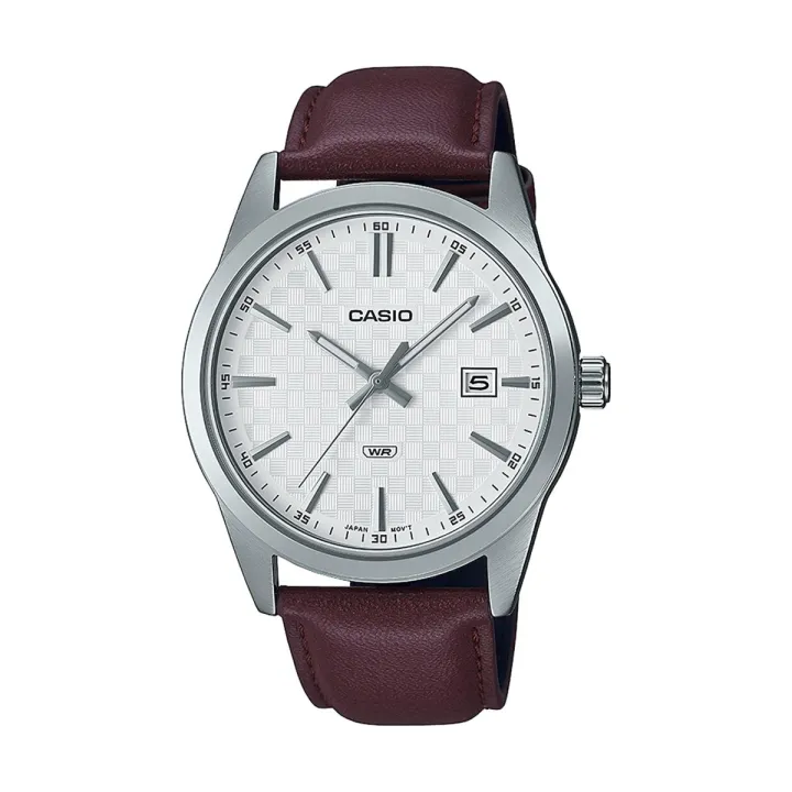 Casio General Mens Silver Stainless Steel Case Round Analog Date With ...