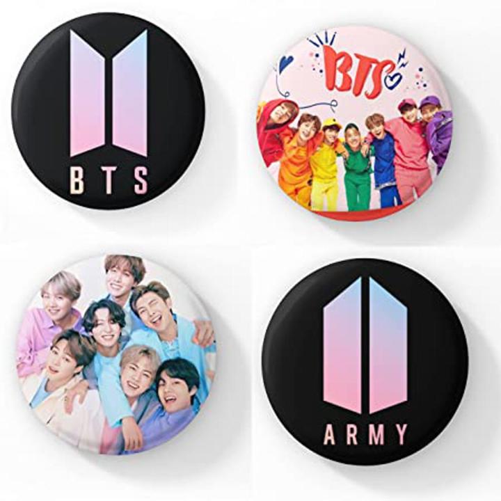 BTS Badges for Army Lovers Kpop Round Shape (Pack of 4) | Daraz.pk
