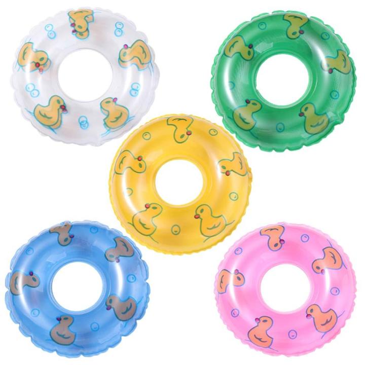 Kids Pretend Play Toys PVC Dollhouse Miniature Swimming Ring Dolls ...