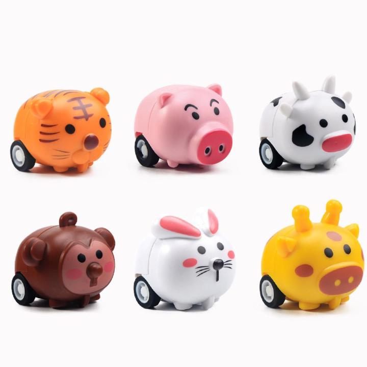 Mini Cartoon Small Bus Truck Animal Pull Back Toy Car Kids Toys | Daraz.pk
