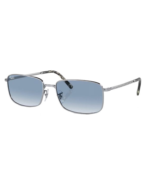 Ray-Ban Rectangle Metal Polished Silver Frame Blue Gradient Lenses ...