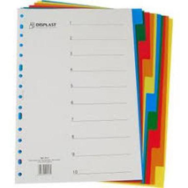 Plastic File Separator with Tabs - 10 Sheets | Daraz.pk