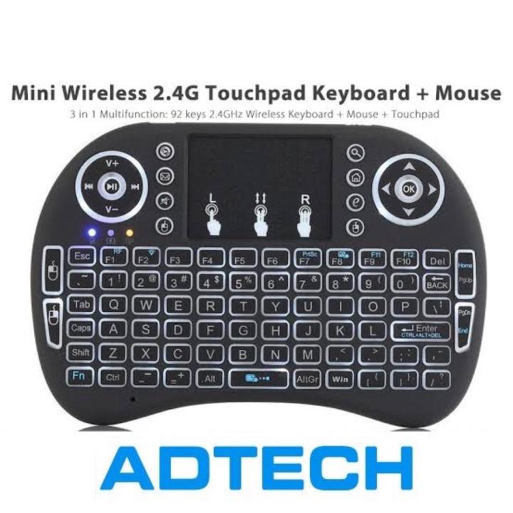 i8 Mini Wireless Keyboard & Touchpad Mouse With RGB Backlit ...