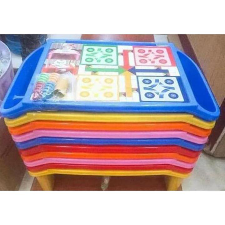 1 x Plastic Study Table -Finish Color – Multi Ludo Style with Goti ...