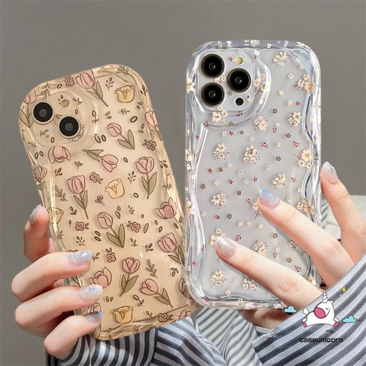 Transparent 3D Wavy Curved Edge Phone Case Compatible for iPhone 11 14 ...