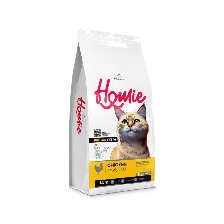 Homie Adult Cat Food Pro36 1.5kg low Grain Chicken | Daraz.pk