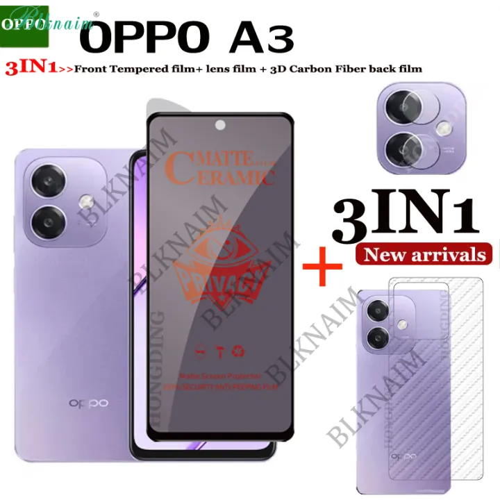 BLKNAIM 3in1 Full Cover matte ceramic film Screen Protector For OPPO A3 ...