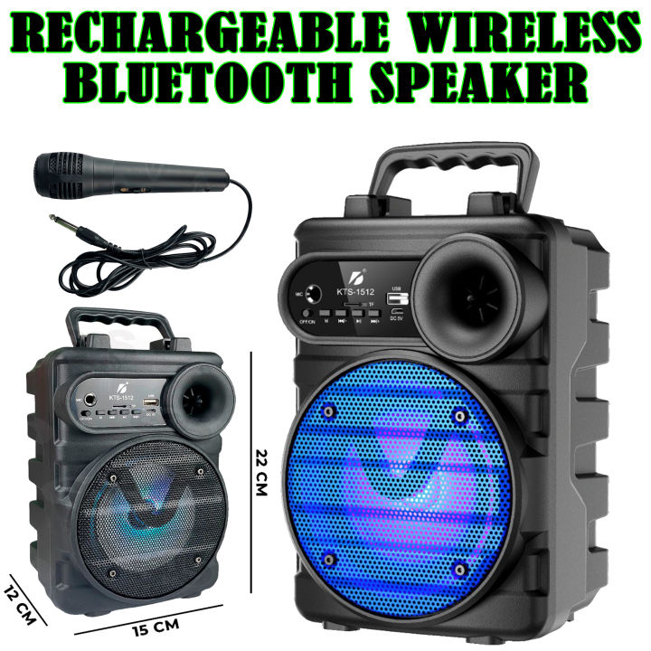Rechargeable Wireless Bluetooth Speaker – Original KTS 1512 USB MP3 ...
