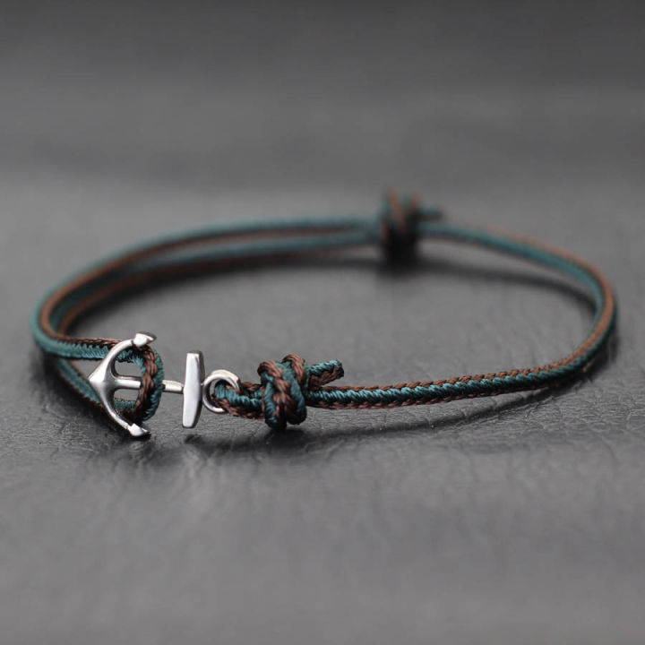 Novel Anchor Bracelet For Men Grade A 3mm Ethnic Thin Marine String ...