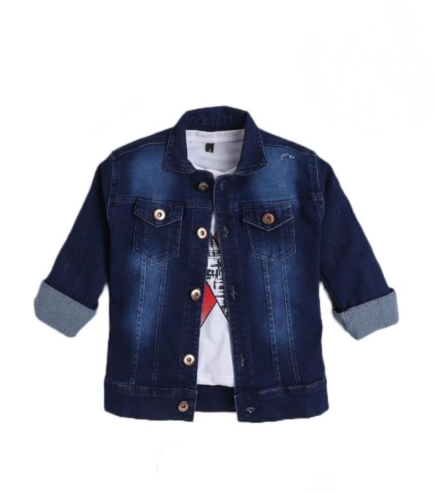 Kids Denim Jacket with Rhinestone Accents, Trendy Design, and Perfect ...