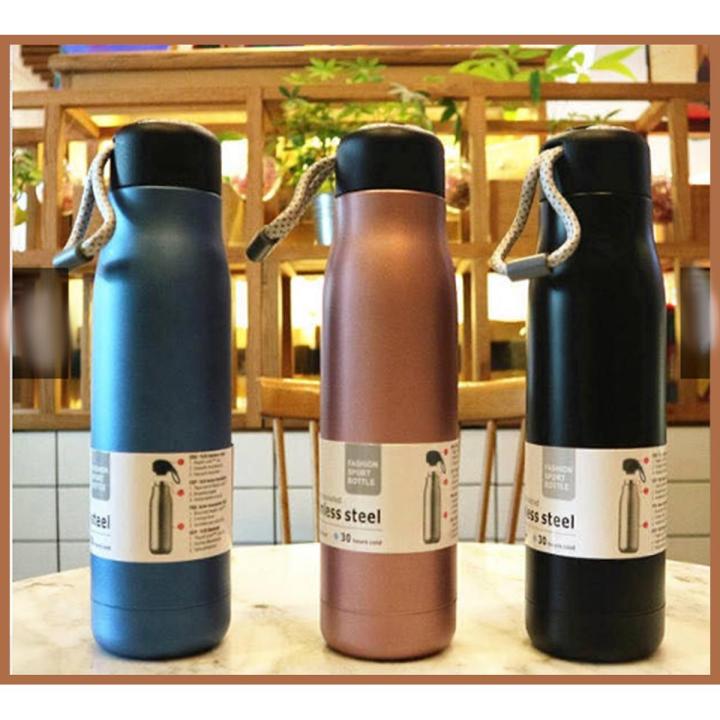 Portable Thermos with Rope Coffee Mug Stainless Steel Tumbler Vacuum ...