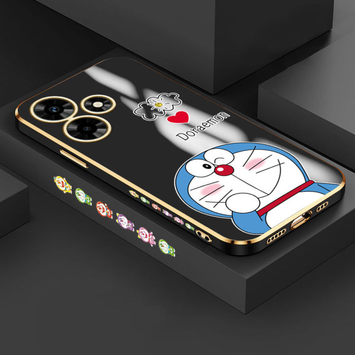 Free Lanyard for Infinix Hot 30 Play Back Cover Cute Cartoon Doraemon ...