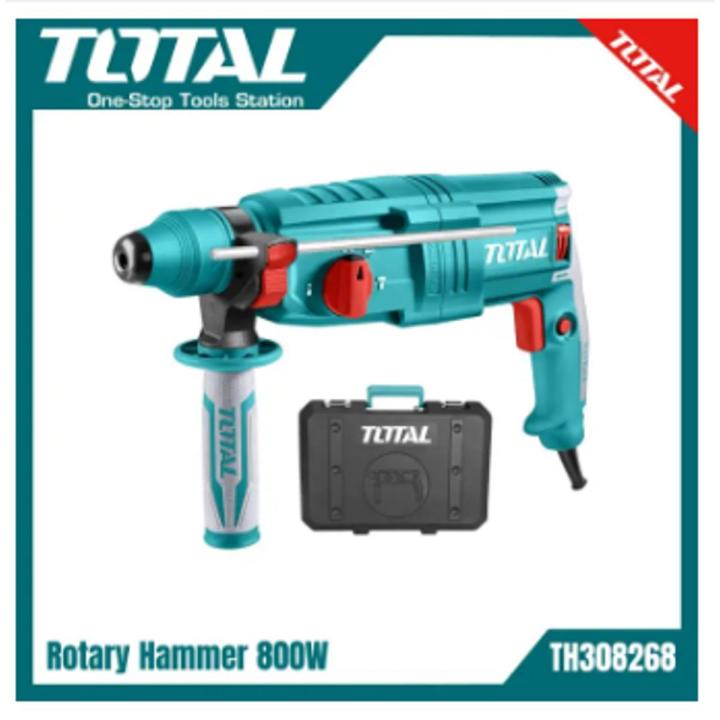 TOTAL TH308268 Electric Rotary Hammer 800W (3 way) with 3 drills and 2 ...