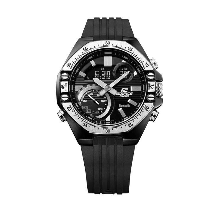 Casio Edifice Mens Black Stainless Steel Case Round Analog+Digital ...