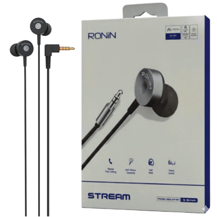Original Ronin R27 Magical Sound Handfree Metal Handsfree Black 3.5mm ...