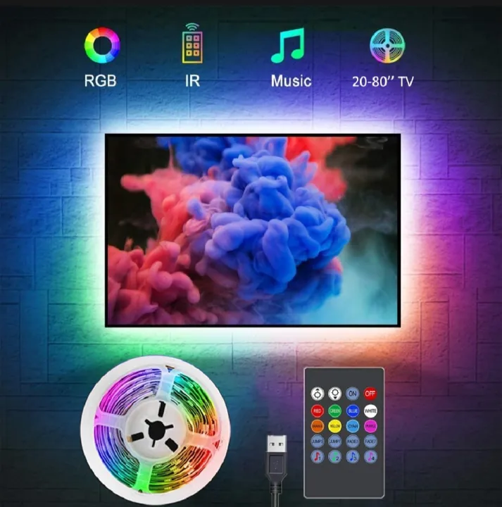 RGB LED Strip Lights 10 Feet Self-Adhesive Waterproof Color Changing ...