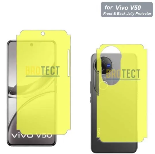 2 in 1 Vivo V50 Front Screen Jell Protector + Back Jelly Protector Soft ...