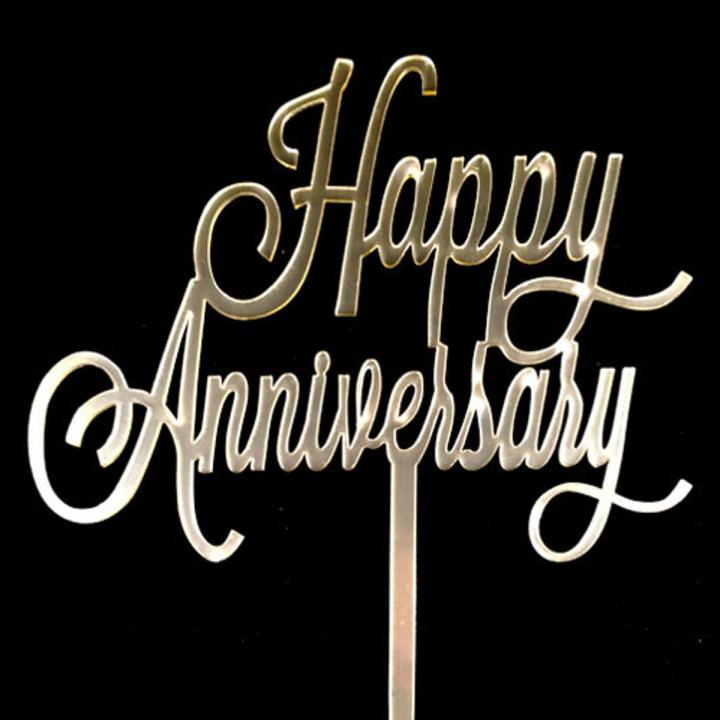 Happy Anniversary Cake Topper for Wedding Anniversary Celebrations Big ...