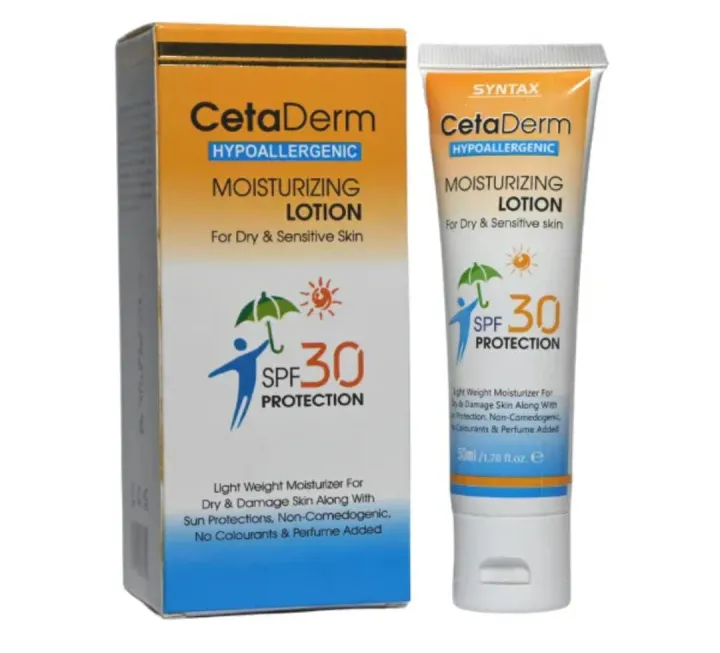 Cetaderm Moisturizing Lotion SPF 30 50ml For Dry & Sensitive Skin ...