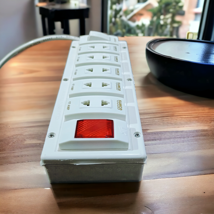 Heavy Duty Extension Board with universal socket, 2-pin Sockets, LED ...