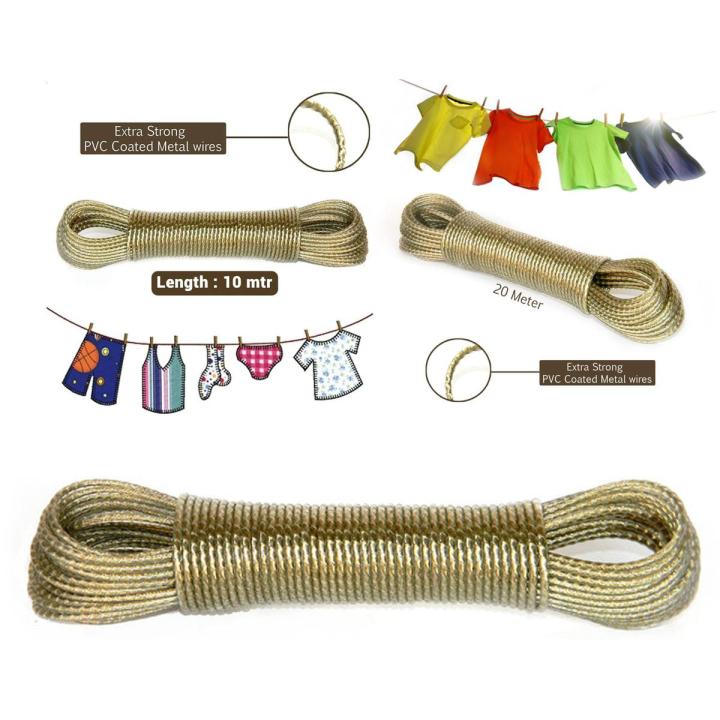 20 Metre Clothline Rope -Pcv Coated Metal Wire | Daraz.pk