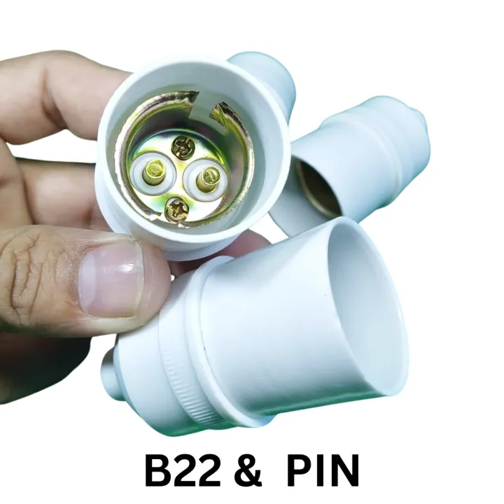 HQ Pin B22 Holder & HQ Screw E27 Holder for AC/DC Pin Lock Light Bulb ...