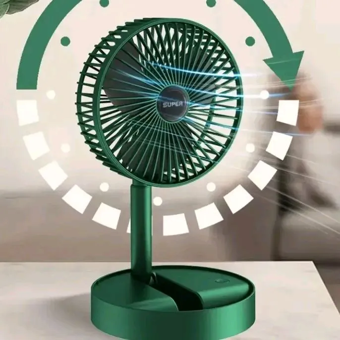 Portable Folding Rechargeable Telescopic Fan with 3 Speed USB Port and ...