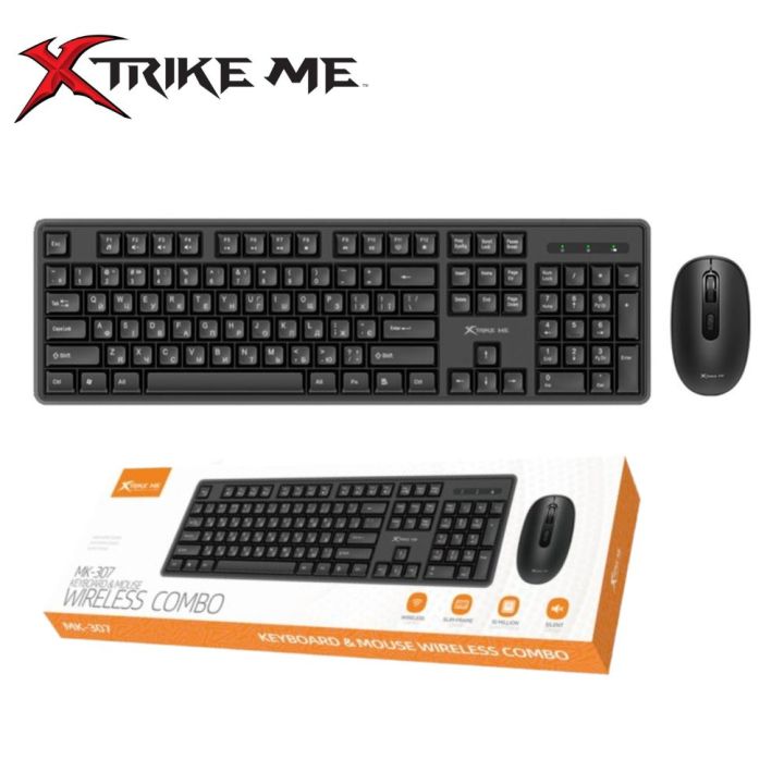 Xtrike Me MK-307 EN Wireless Keyboard & Mouse Combo, 2.4GHz Stable ...