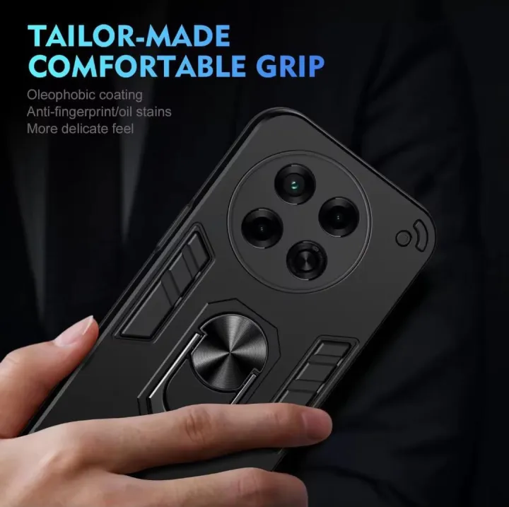 Tecno Camon 30S Case Luxury Shock-Proof Armor With Car Ring Stand Cover ...
