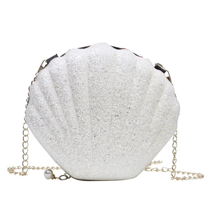 Shoulder Handbags Shell Bag Chain Cute Sequins Mini Bag Phone Money ...