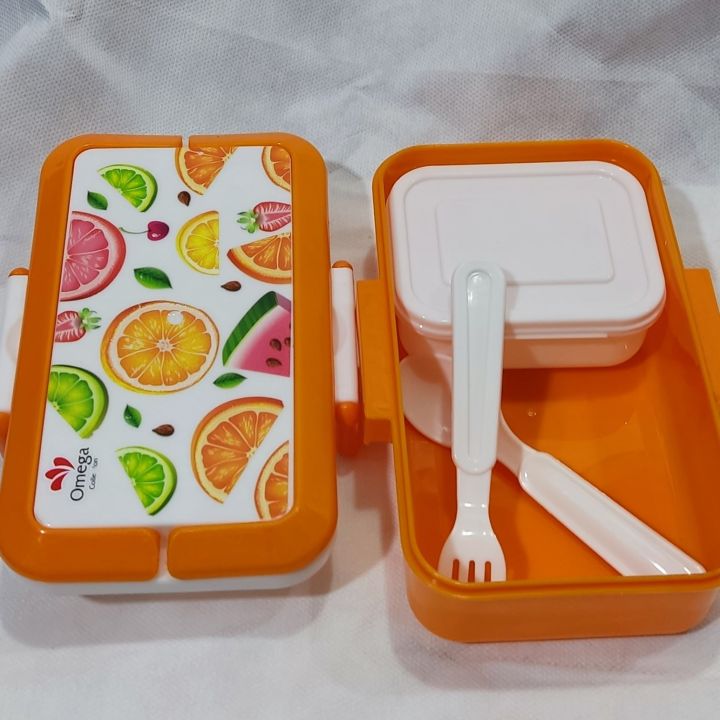 Omega Lunch Box with 2 Compartments + Curry Box School Kids | Daraz.pk