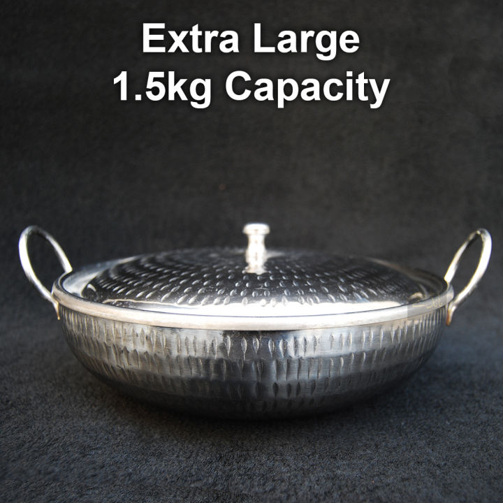 Steel Karahi for Cooking and Serving | 1.5kg Capacity | 9 inch ...