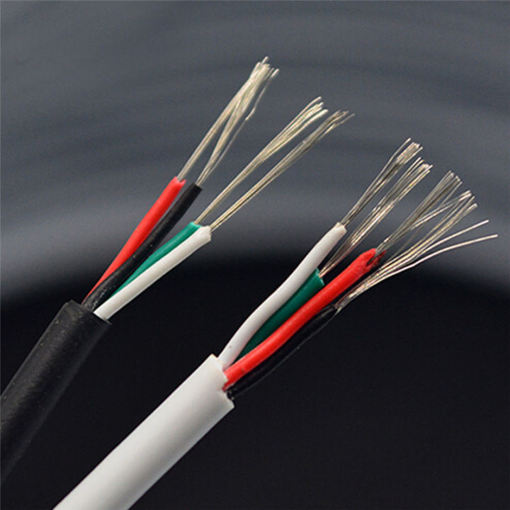 1M Dia 3mm 4 Core Control Wire Shielded Audio Headphone Cable DIY USB ...