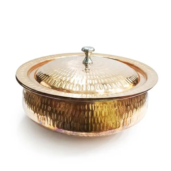 Pure Hand-Hammered Copper Handi with Copper Lid - Traditional Serve ...