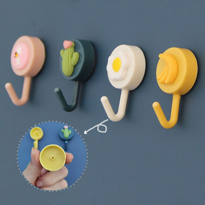 Cute Wall Hooks Key Holder Door Hanging Plastic Self Wall Hanger ...