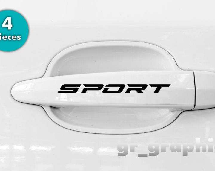 SPORT Racing Vinyl Decal Sticker x4 Door Handles logo emblem, Set of 4 ...