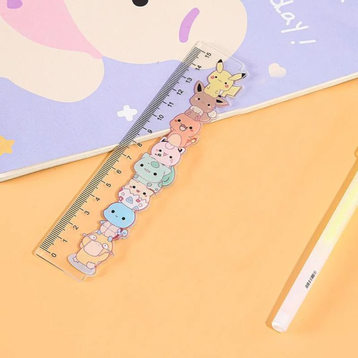 Portable Pikachu Straight Rulers Cartoon Anime 15CM Crayon Shin Chan ...